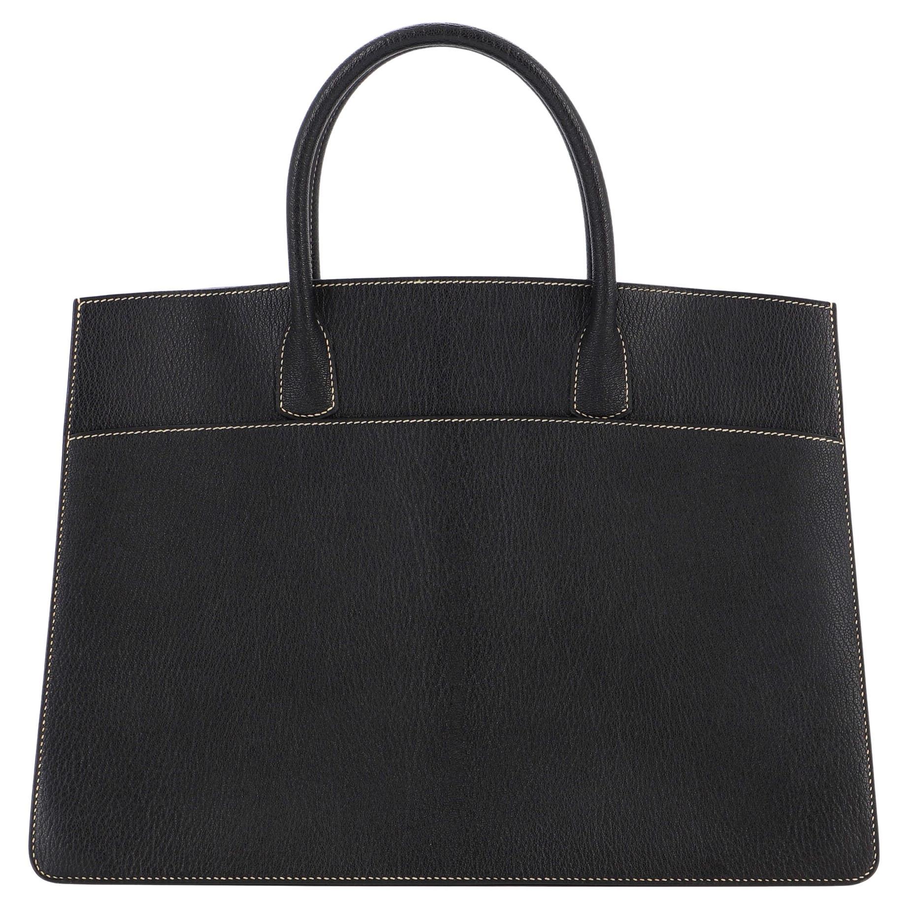 Hermes White Bus Bag Leather 39 For Sale at 1stDibs