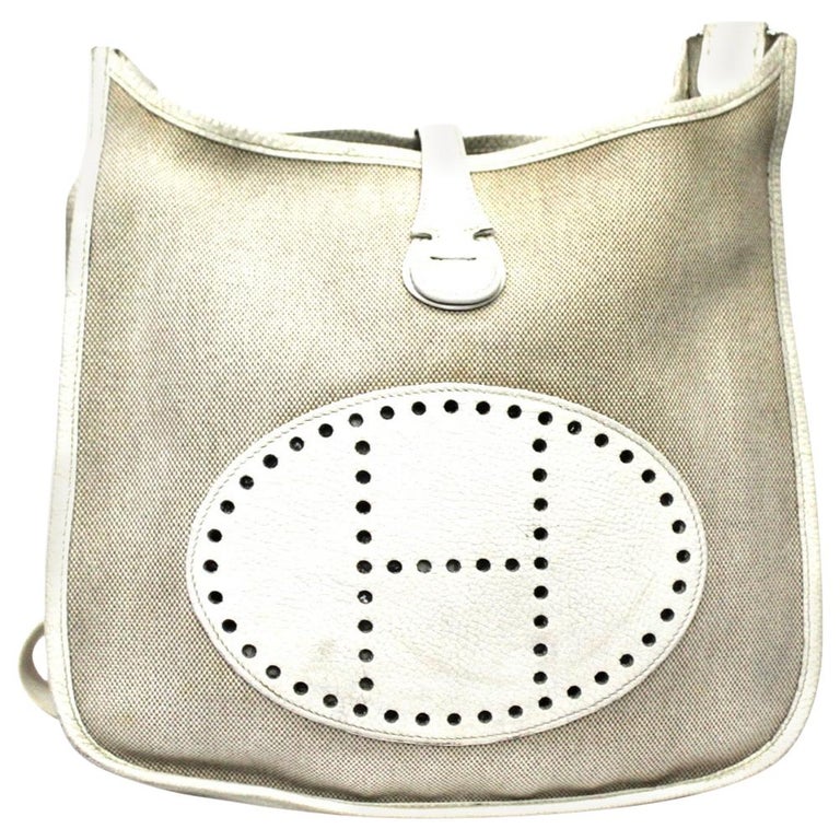 Hermès White Leather Shoulder Bag at 1stDibs