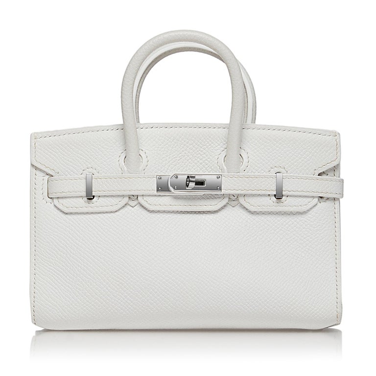 Hermès White Micro Birkin Handbag at 1stDibs