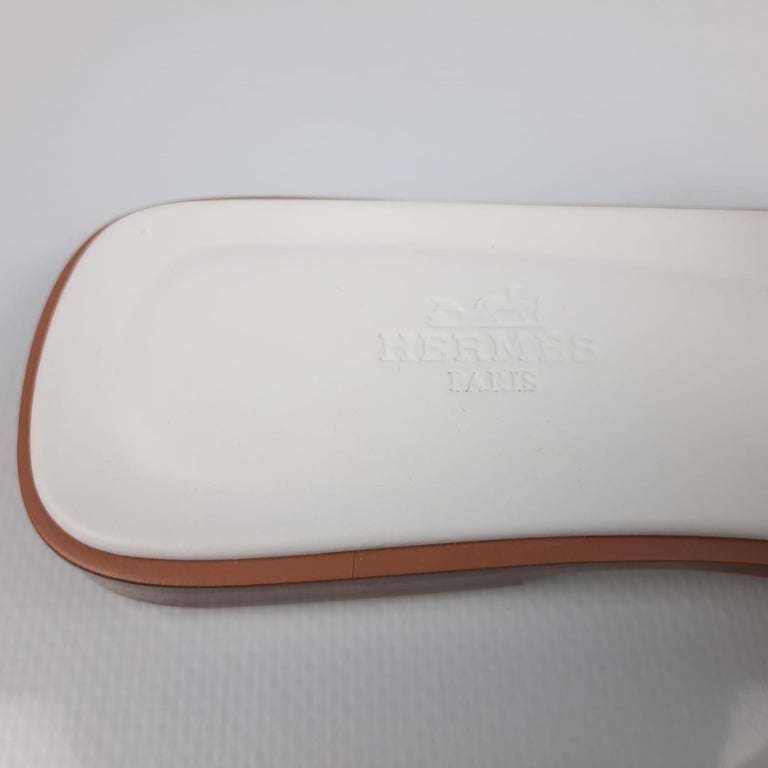 Hermes White Oran sandal For Sale at 1stDibs