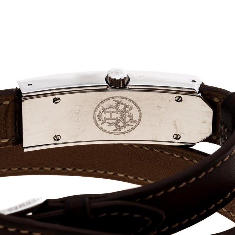 Hermes White Stainless Steel Kelly 2 Double Tour KT1.210 Women's ...