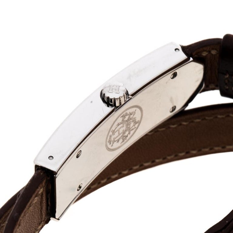 Hermes White Stainless Steel Kelly 2 Double Tour KT1.210 Women's ...