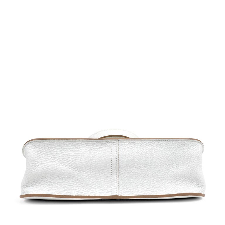 Hermès White Togo Leather Halzan 31 at 1stDibs