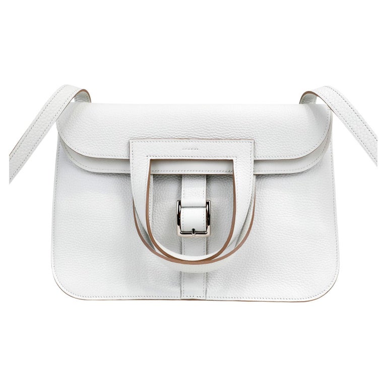 Hermès White Togo Leather Halzan 31 at 1stDibs