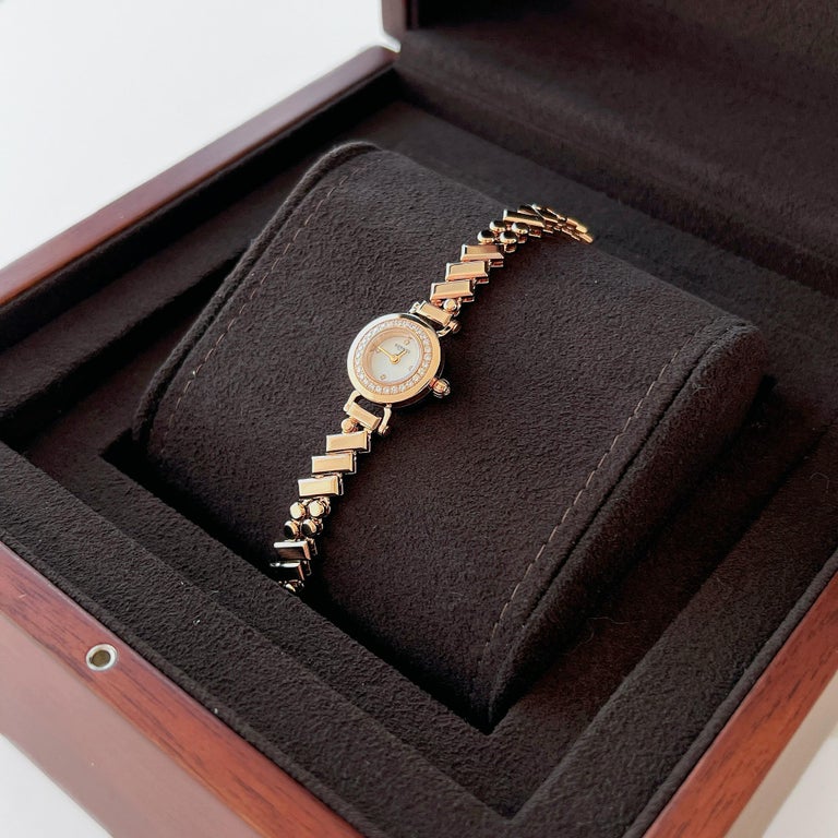 Hermes Women's Faubourg Polka Watch In Rose Gold And Diamonds, Mini ...