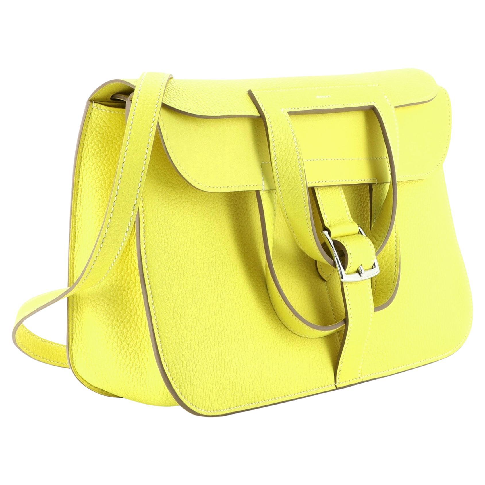 Ralph Lauren Yellow Leather Stirrup Boston Bag at 1stDibs