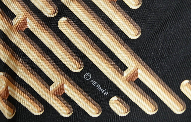 Hermès by Dimitri Rybaltchenko "Parcours d'H" Silk Carre Scarf at ...