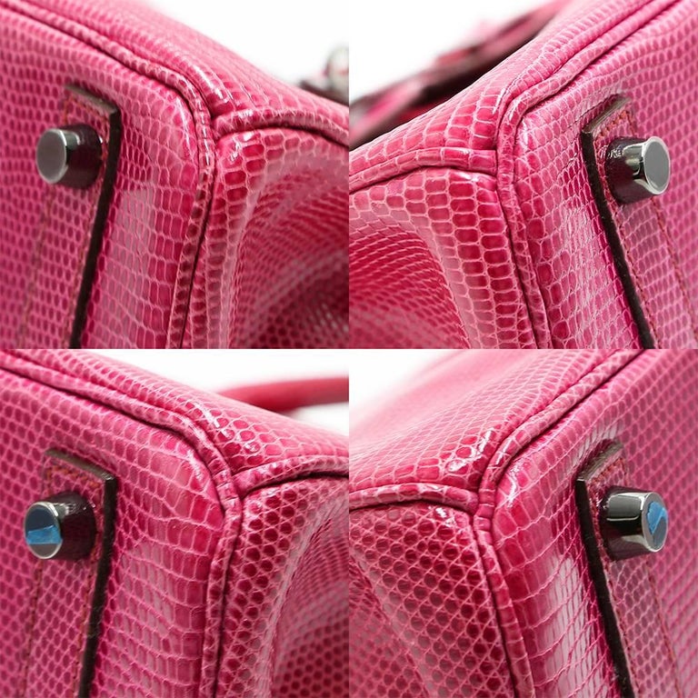 Hermès Fuchsia Lizard Birkin 25 Bag at 1stDibs