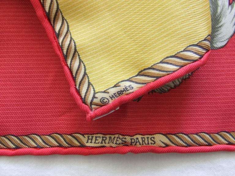 Hermès Small Carré Gavroche Rabbit Duck Illusion Silk Scarf at 1stDibs ...