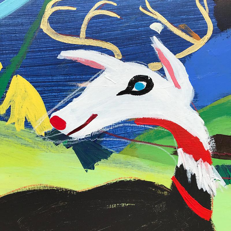 Hermzoo - "Tulip Teeth" Painting- (Basquiat, folk art, Americana ...