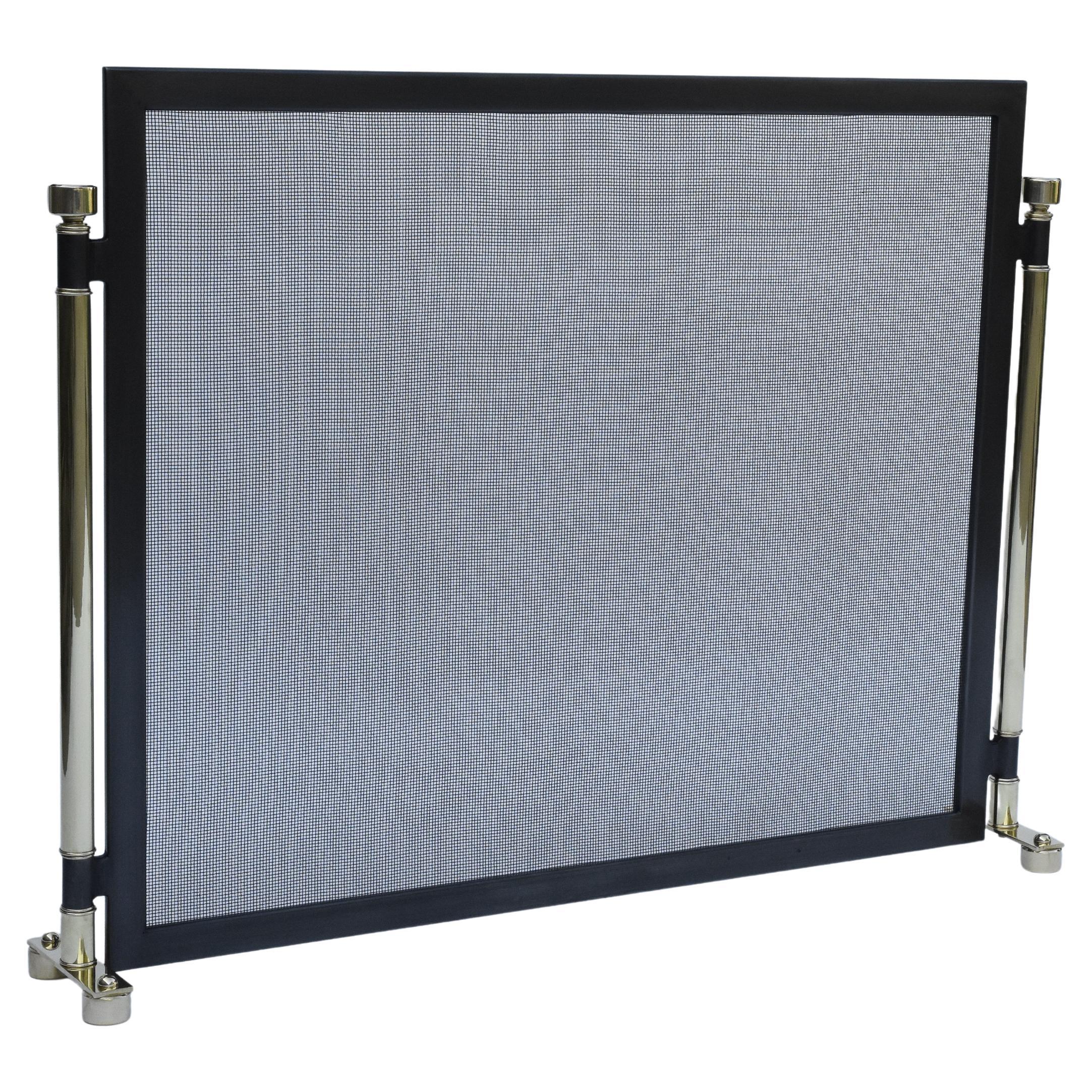 Hernan Brass and Iron Fire Screen by Betzinger Designs For Sale at 1stDibs