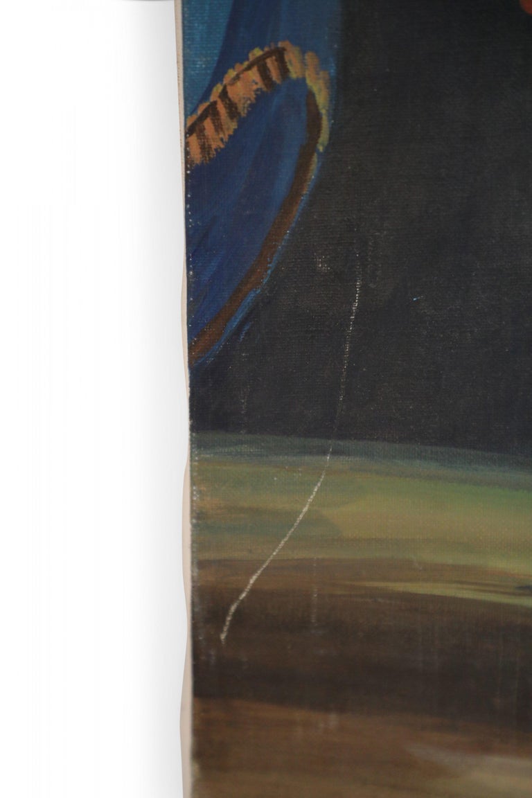 Heroic Gladiator and Blue Tent Oil Painting on Canvas For Sale at 1stDibs