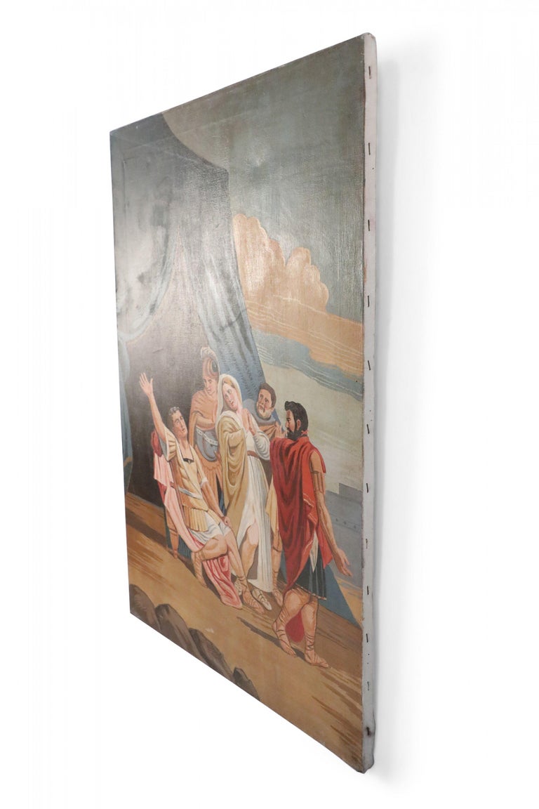 Heroic Gladiator and Blue Tent Oil Painting on Canvas For Sale at 1stDibs