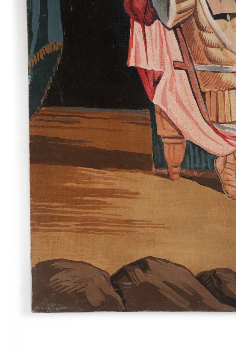 Heroic Gladiator and Blue Tent Oil Painting on Canvas For Sale at 1stDibs