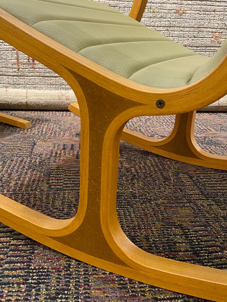 "Heron" Rocking Chair and Footrest for Tendo Mokko Japan For Sale at ...