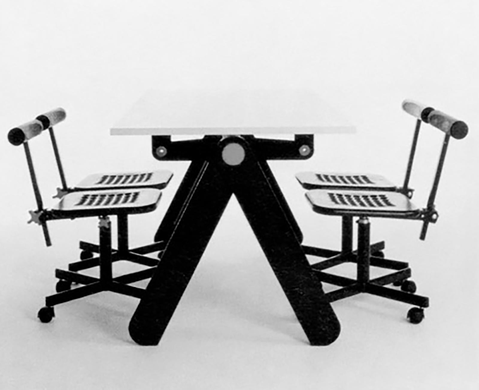 Heron Table or Desk by Paolo Parigi, Italy with Yellow Formica at 1stDibs