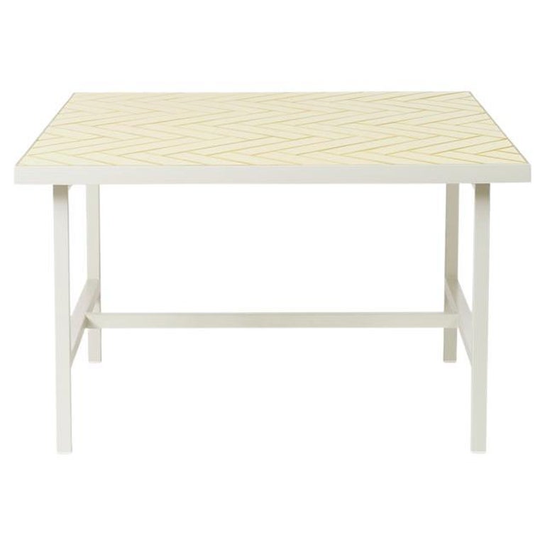 Herringbone Tile Coffee Table Butter Yellow Warm White Steel by Warm ...