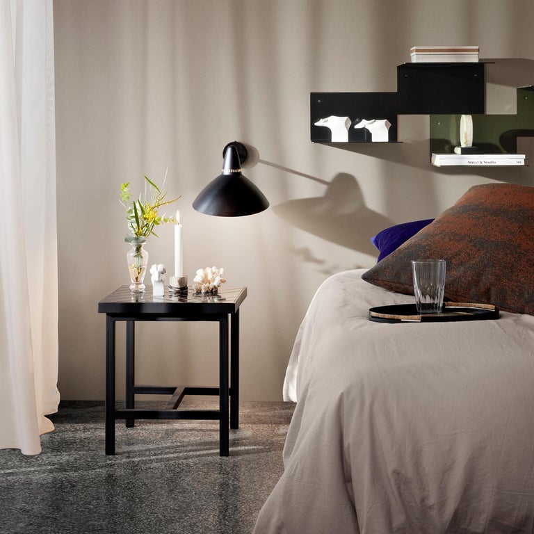 Herringbone Tile Side Table Forest Green Tiles Soft Black Steel by Warm ...