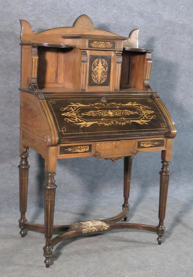 Herter Brothers Inlaid Walnut American Victorian Secretary Desk, Circa ...