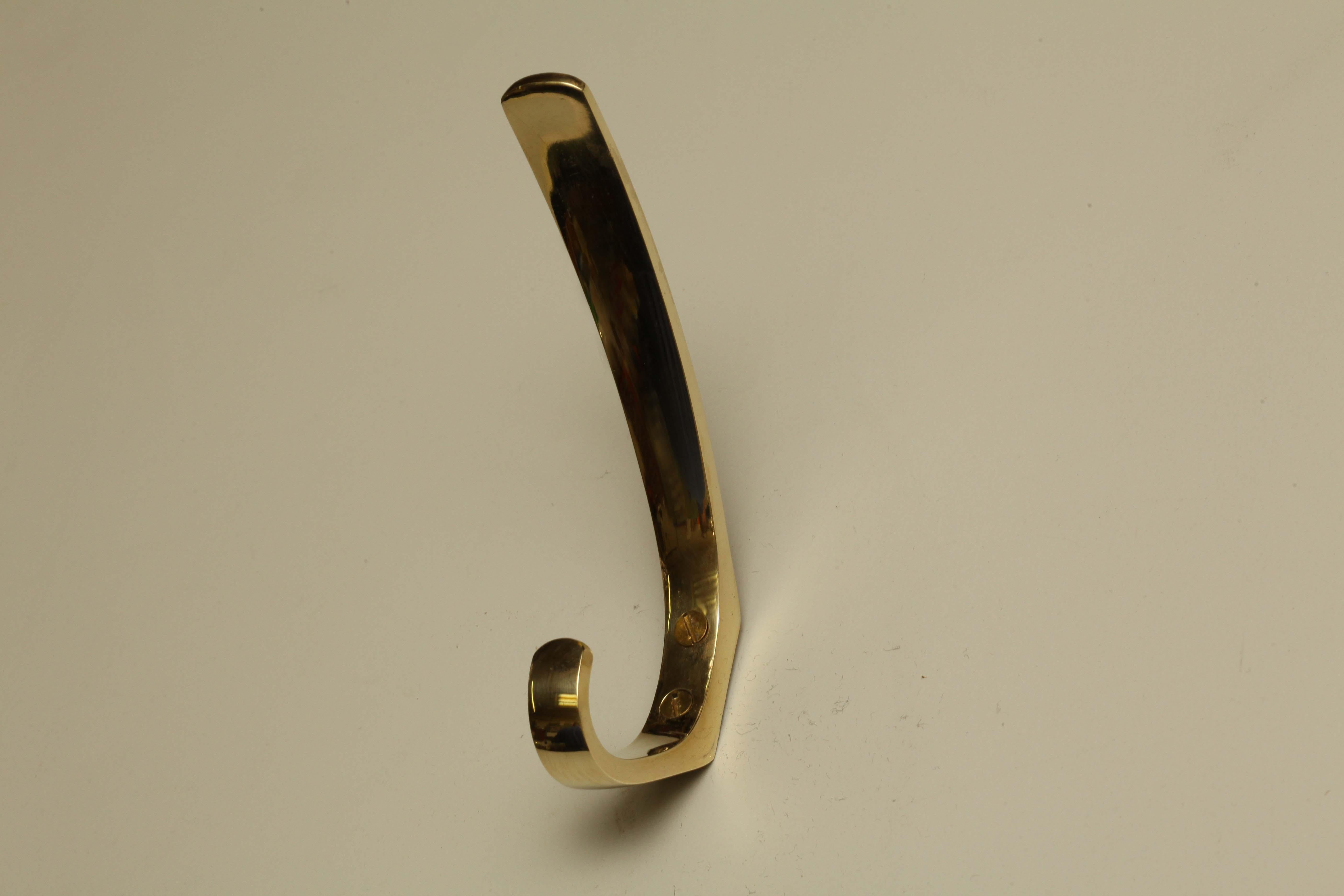 Hertha Baller 9 Brass Wall Hooks Vienna 1950 With Fitting Brass Screws