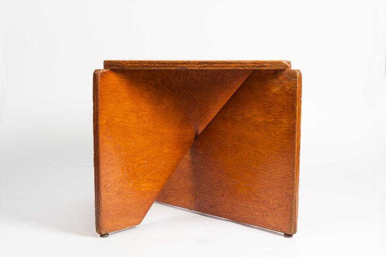 Hervé Baley, Wooden stool, c. 1970 For Sale at 1stDibs
