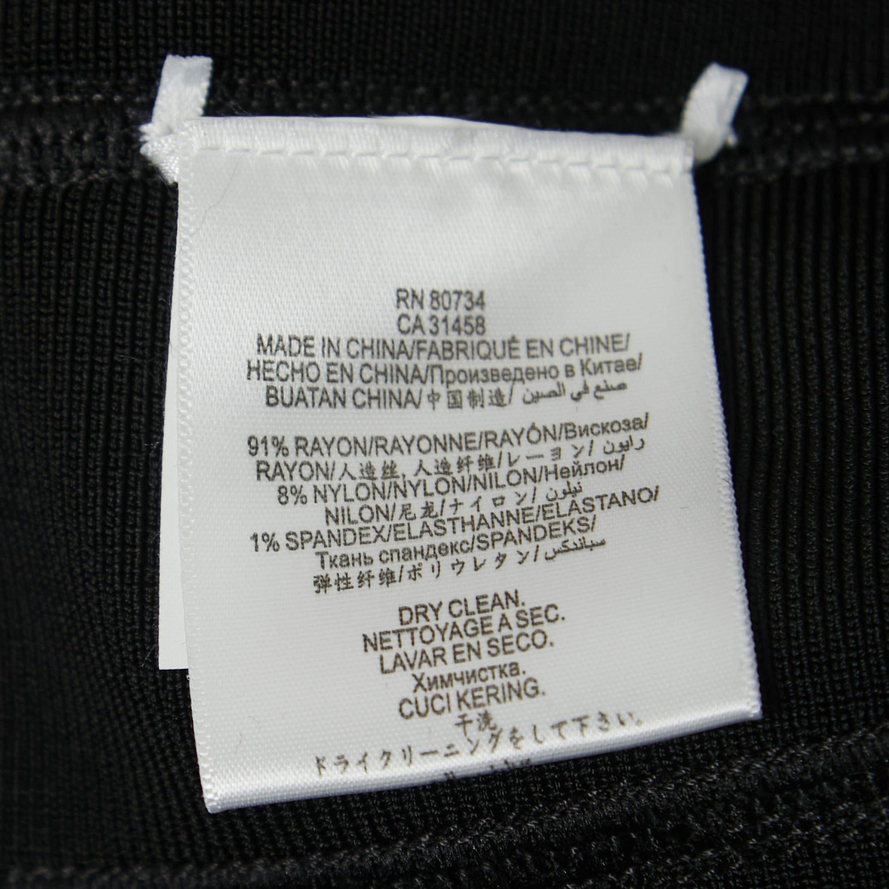 Herve Leger Black Knit Lace-Up Detail Mini Skirt M For Sale at 1stDibs