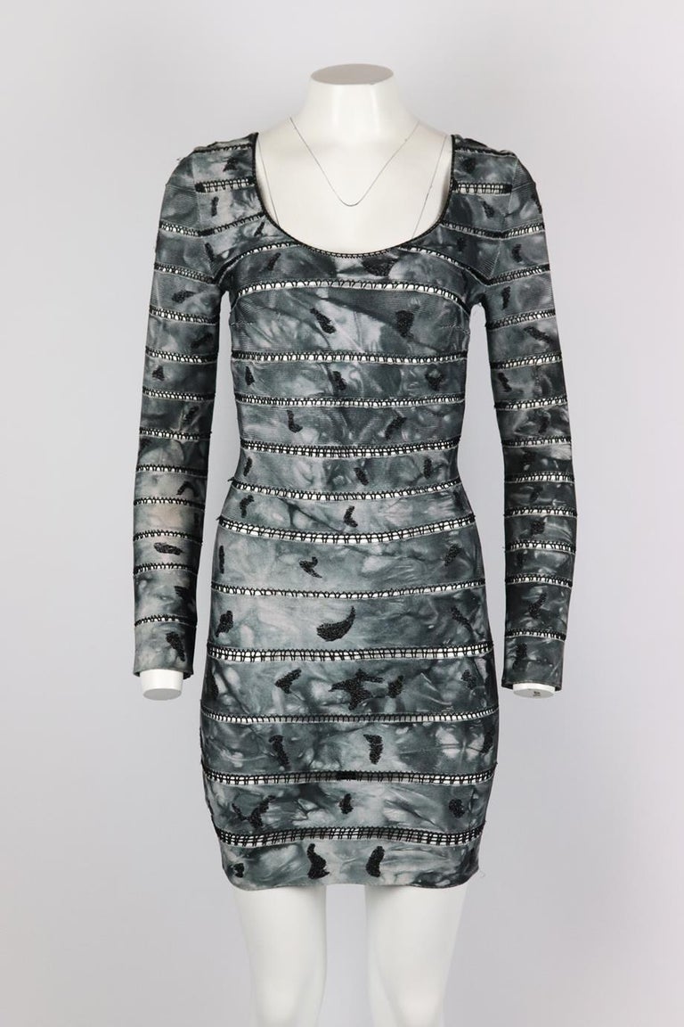 Herve Leger Cutout Bandage Mini Dress Xsmall For Sale at 1stDibs