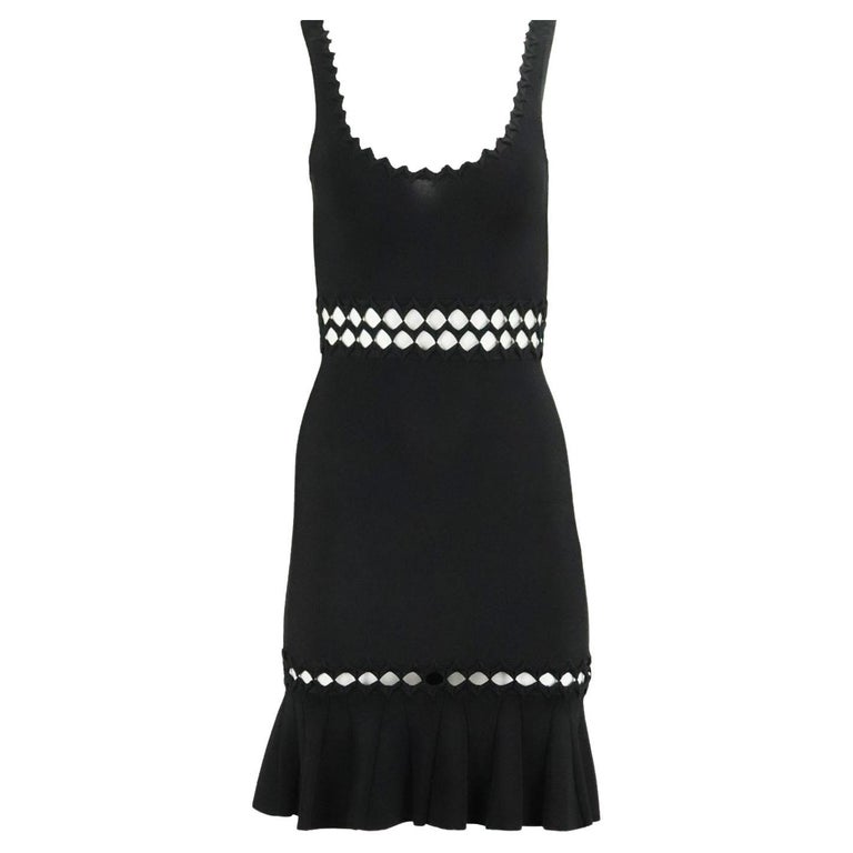 Herve Leger Cutout Stretch Knit Mini Dress Xsmall For Sale at 1stDibs