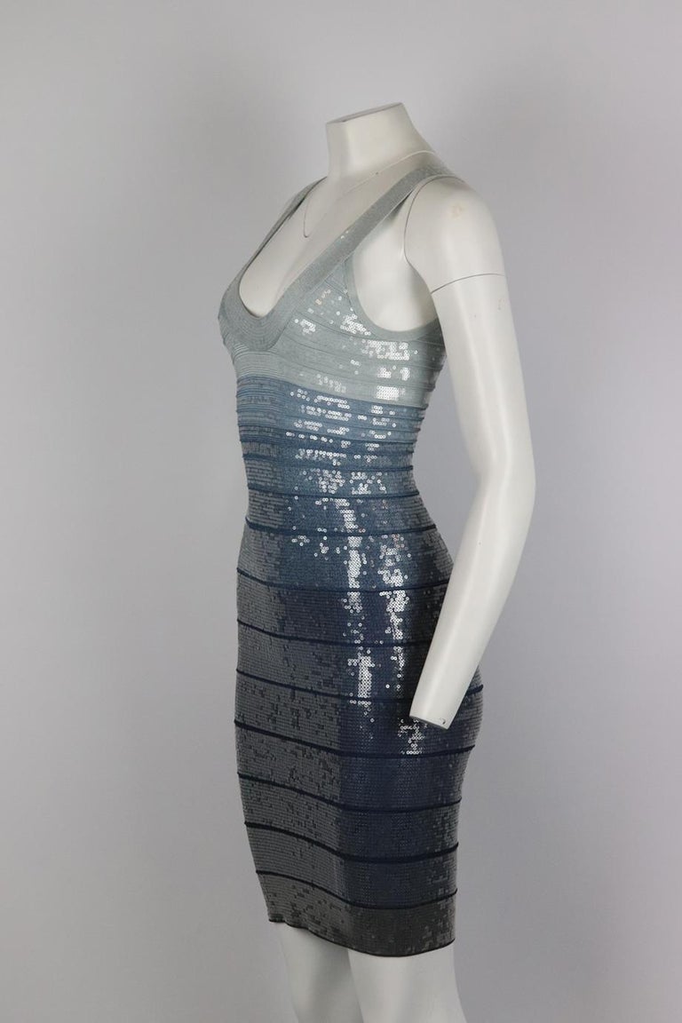 Herve Leger Sequined Bandage Mini Dress Xsmall For Sale at 1stDibs