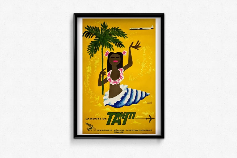 Herve Morvan - Circa 1950 Original poster made by Hervé Morvan - Tahiti ...