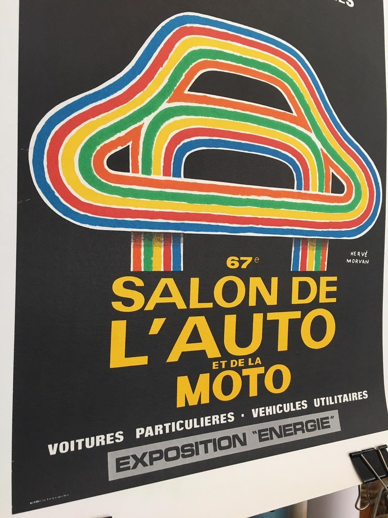 Herve Morvan, Original Vintage Poster, 'Auto and Motorcycle Show', 1980 ...