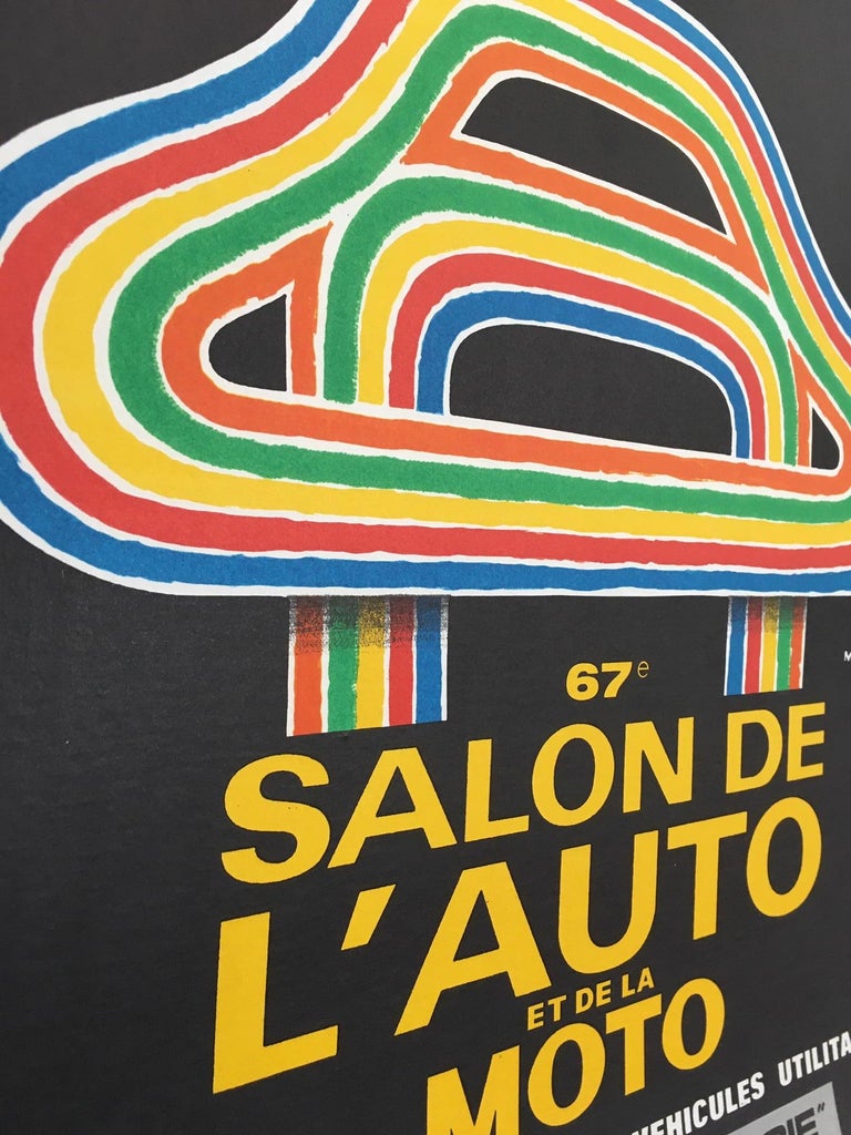 Herve Morvan, Original Vintage Poster, 'Auto and Motorcycle Show', 1980 ...