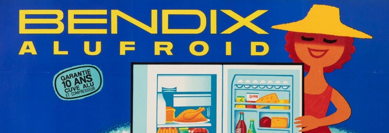 Herve Morvan, Original Vintage Poster, Bendix, Fun Kitchen, 1960 For ...