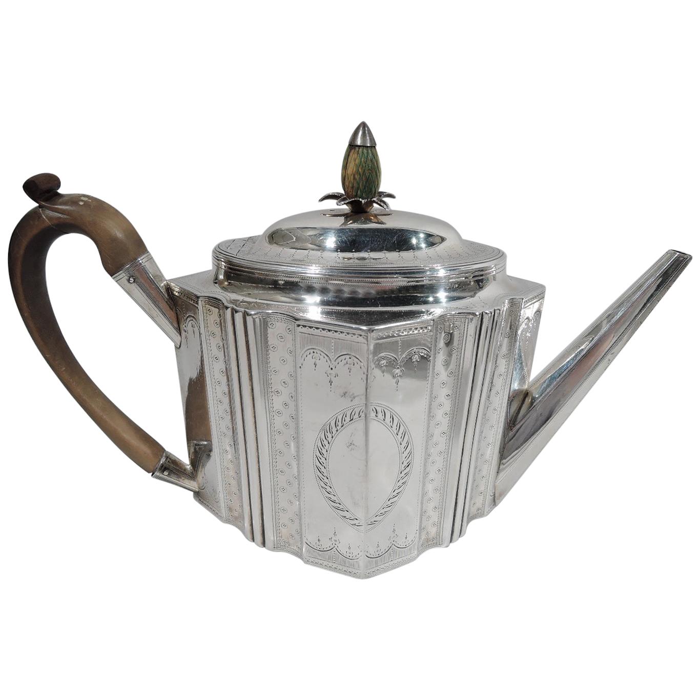 Antique English Georgian Neoclassical Sterling Silver Teapot For Sale ...