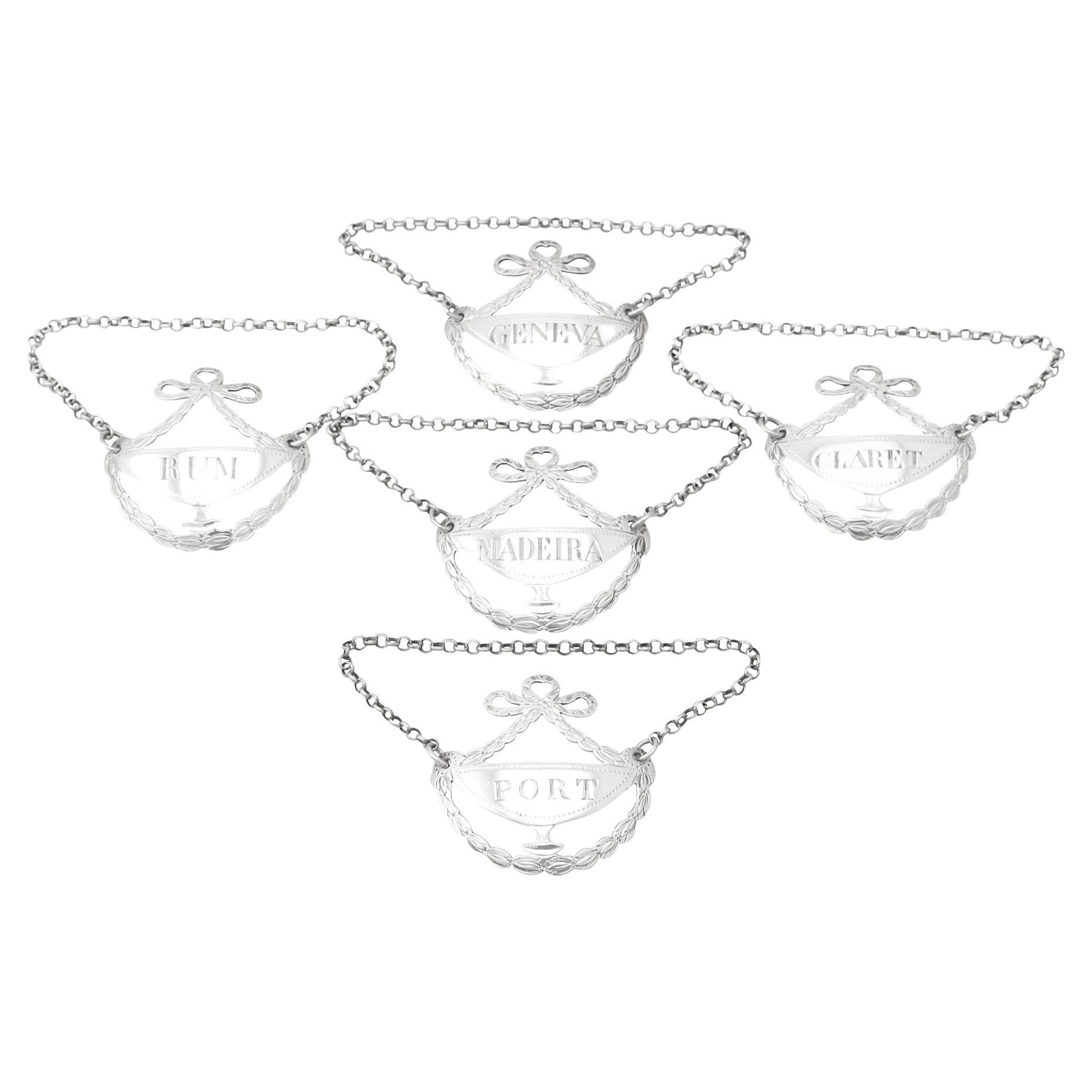 Robert Garrard II Antique Sterling Silver Wine Bottle Labels / Tickets ...