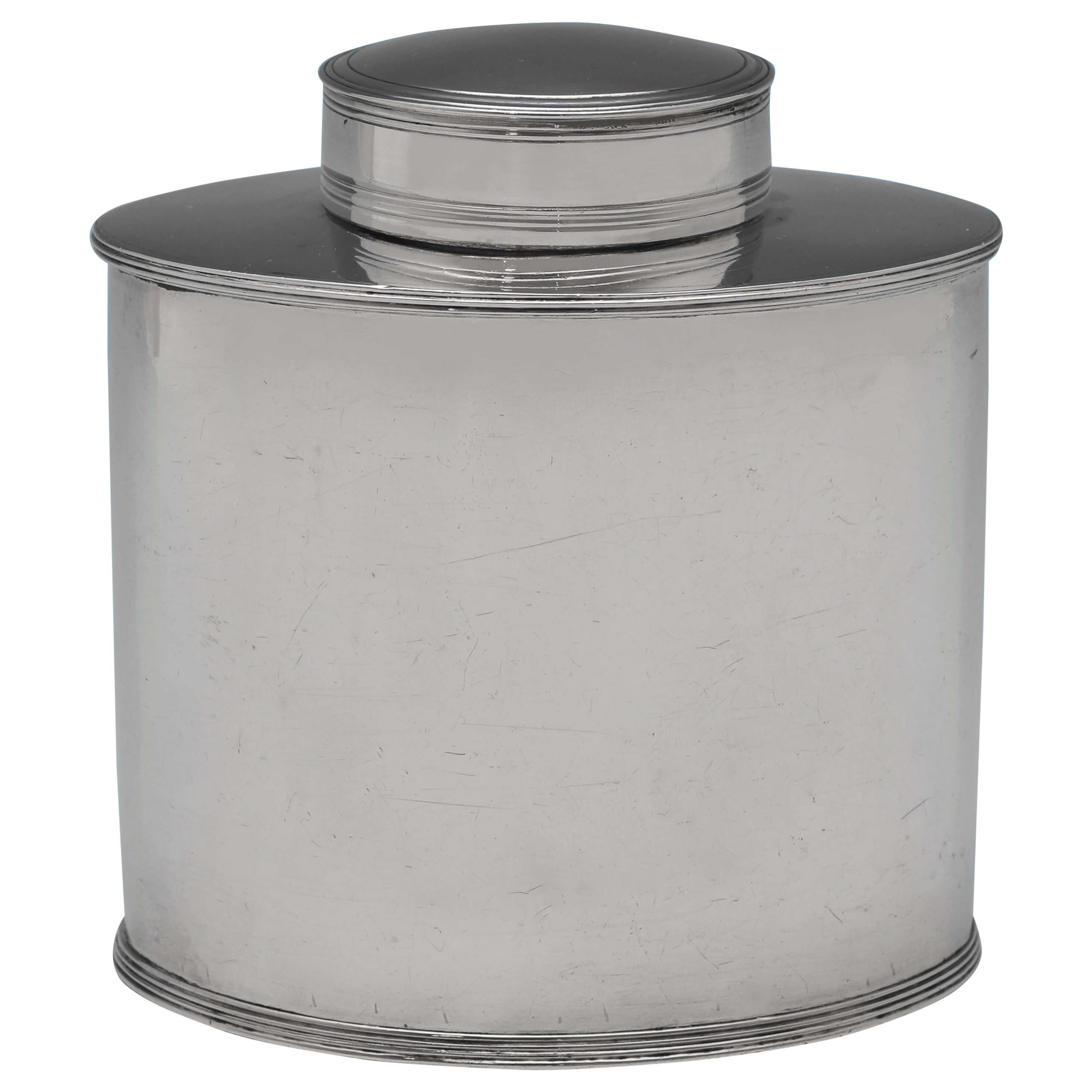Hester Bateman, Sterling Silver Tea Caddy, London 1788, Oval Shape at ...