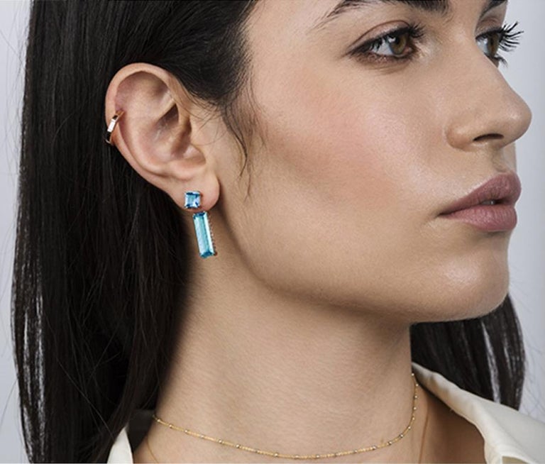 Hestia Modern Sophia Swiss Blue Topaz Stud and Marilyn Gemstone Earring ...