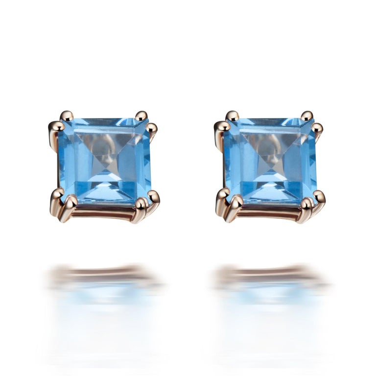 Hestia Modern Sophia Swiss Blue Topaz Stud and Marilyn Gemstone Earring ...