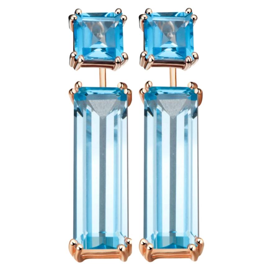 Hestia Modern Sophia Swiss Blue Topaz Stud and Marilyn Gemstone Earring ...