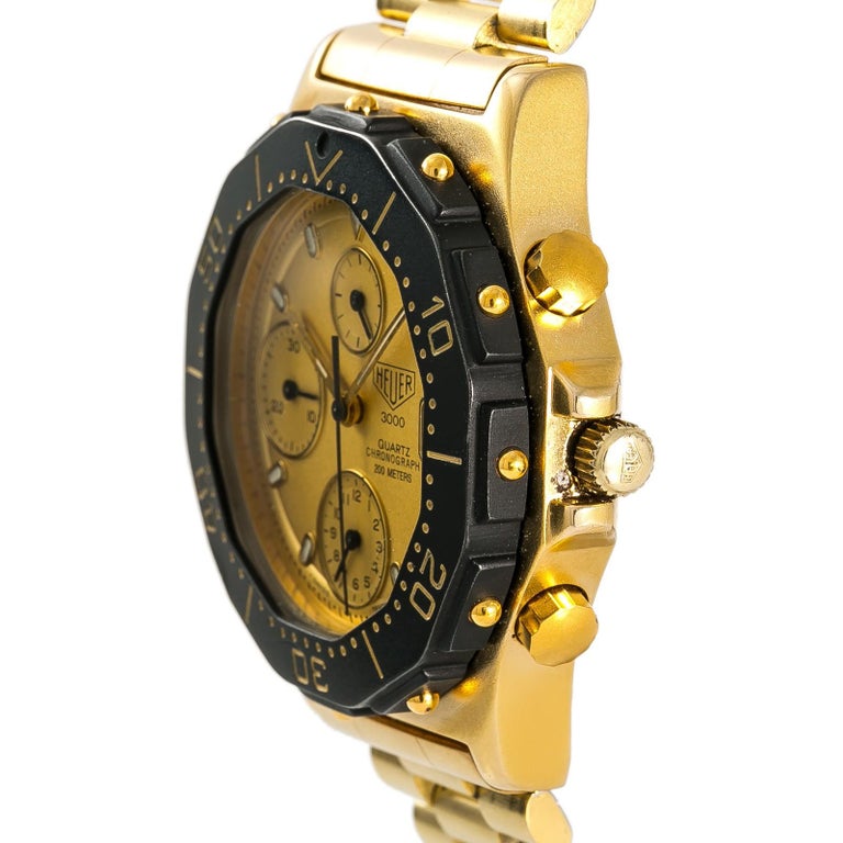 Heuer 3000 Men’s Vintage Quartz Watch Chronograph Gold Plated at ...
