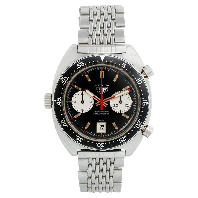 Heuer "Derek Bell" Autavia Stainless Steel Men's Watch ref 1163 MH ...