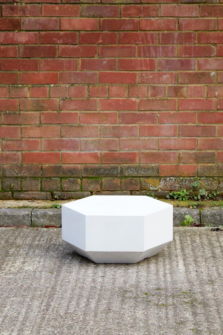 Indoor or Outdoor Concrete Hex-Coffee Table, 24 cm tall For Sale at 1stDibs