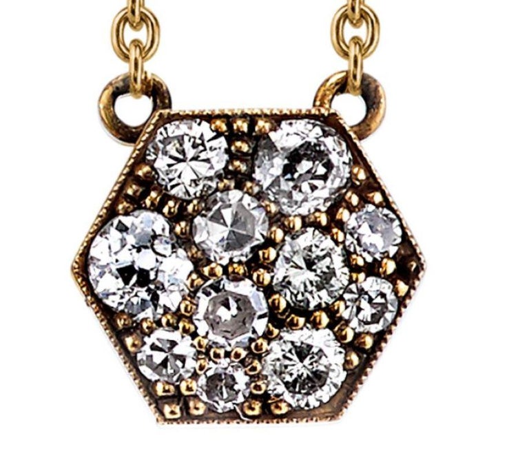 Handcrafted Hexagonal Mixed Cut Diamond Cobblestone Necklace by Single ...