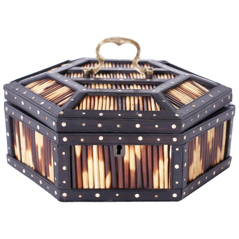 Hexagon Form Porcupine Quill Box at 1stDibs