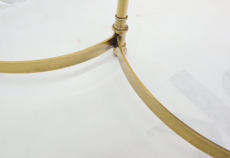 Hexagon Glass Top Brass Base Hoof Feet Italian Side End Table Stand For ...