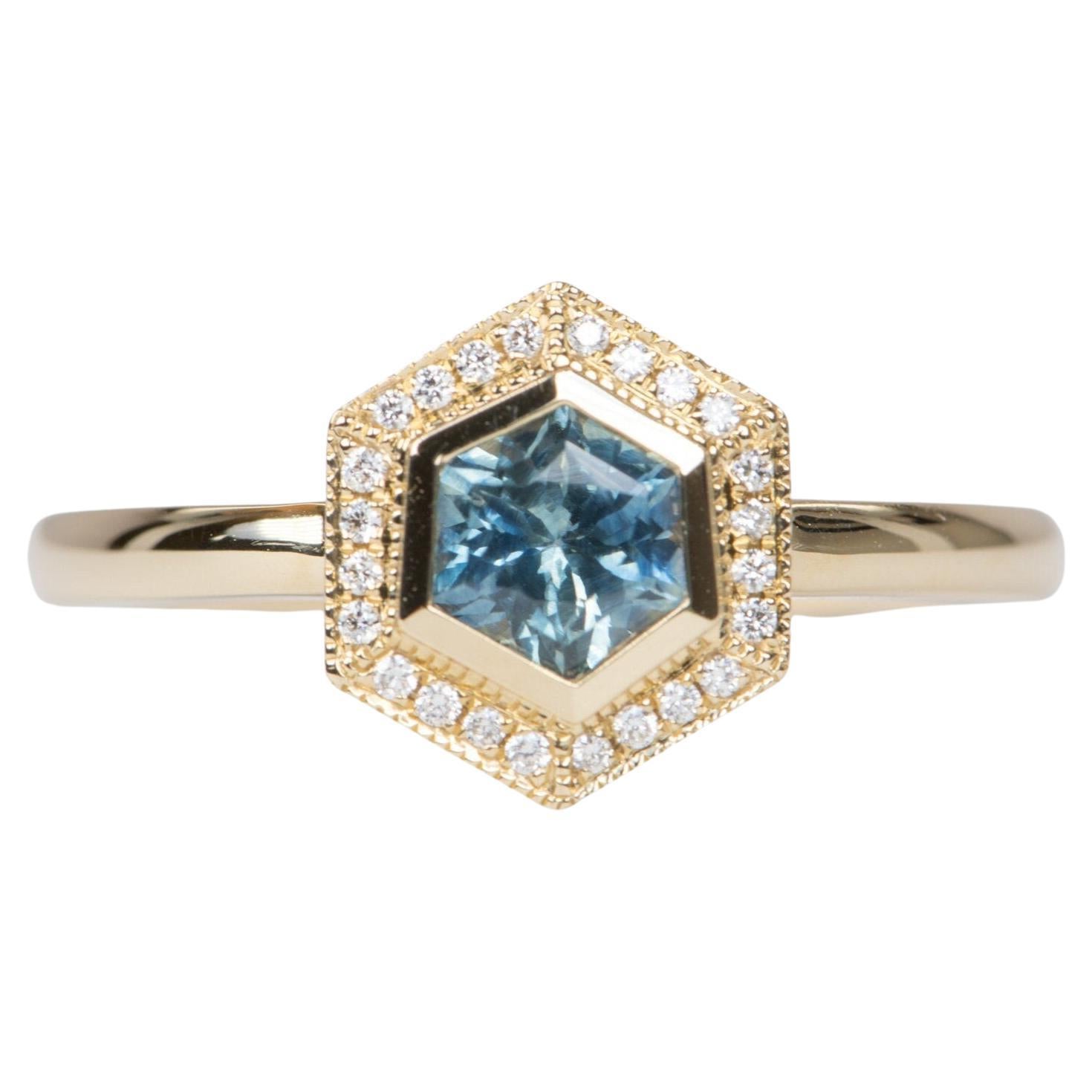Hexagonal Diamond Engagement Ring at 1stDibs | hexagonal diamond ring ...