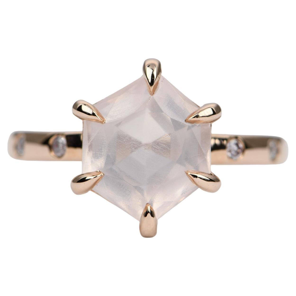 Hexagonal Diamond Engagement Ring at 1stDibs | hexagonal diamond ring ...