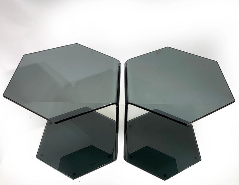 Hexagon Side Tables Designed by M. Manzoni and R. Tapinassi for Steiner Paris For Sale at ...