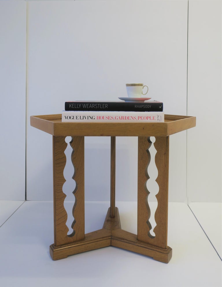 Hexagon Wood Side or End Table Esperanto by Drexel For Sale at 1stDibs