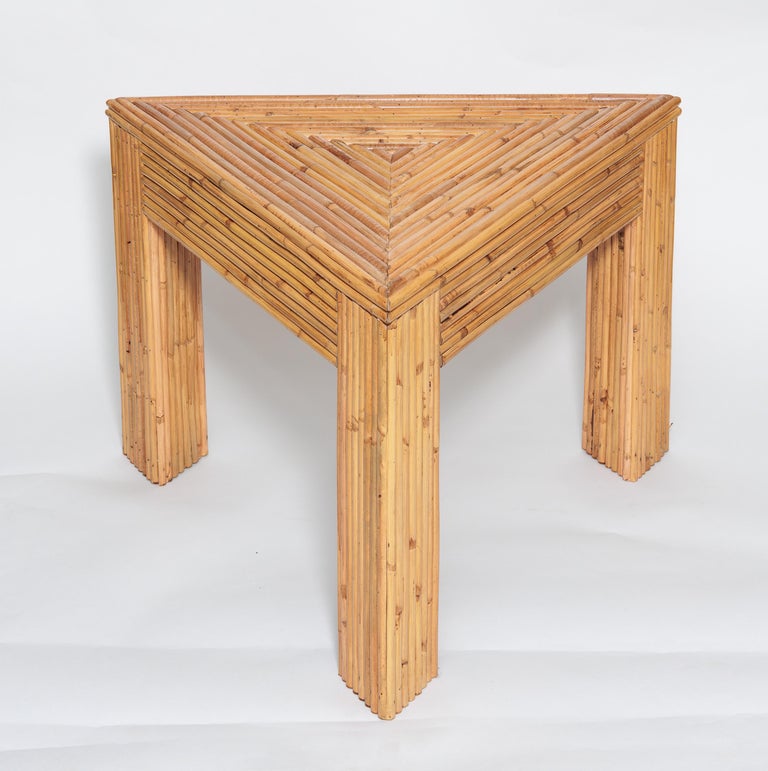 Hexagonal Bamboo Table with Six Triangular Individual Elements For Sale ...